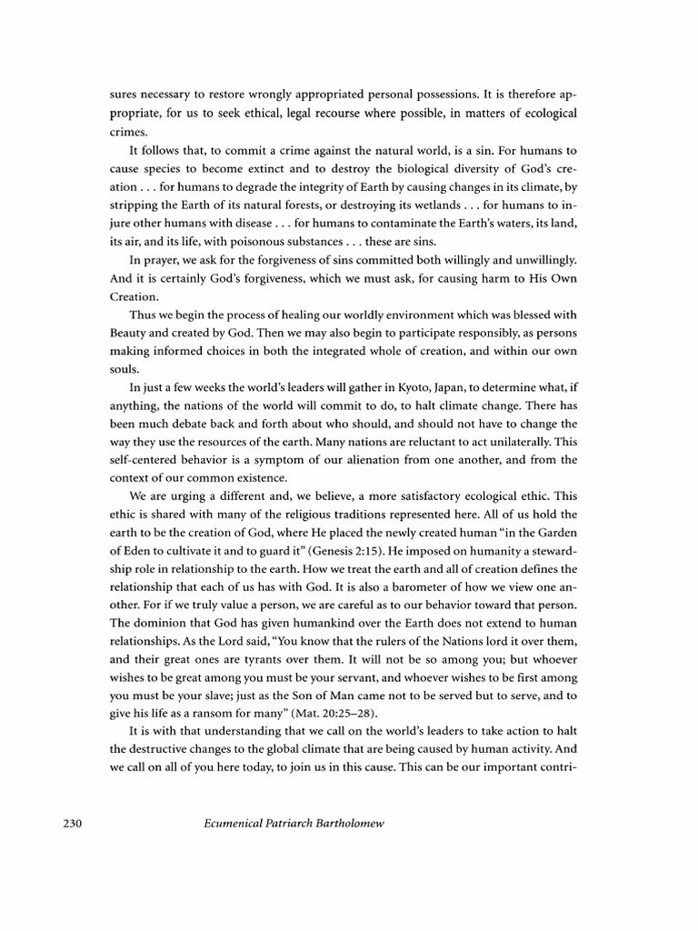 Christianity and Ecology 2 | PDF | Bible | Theology