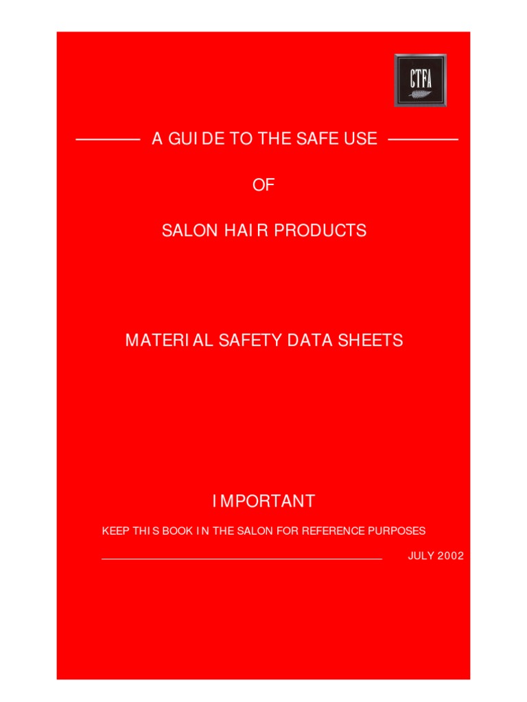 Salon Hair Products Safety Guide | PDF | Dangerous Goods | Hydrogen ...