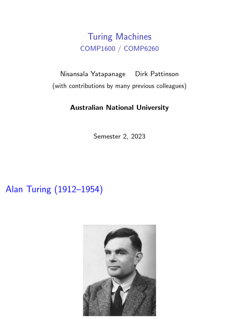 10 Turing | PDF | Computer Science | Mathematical Logic