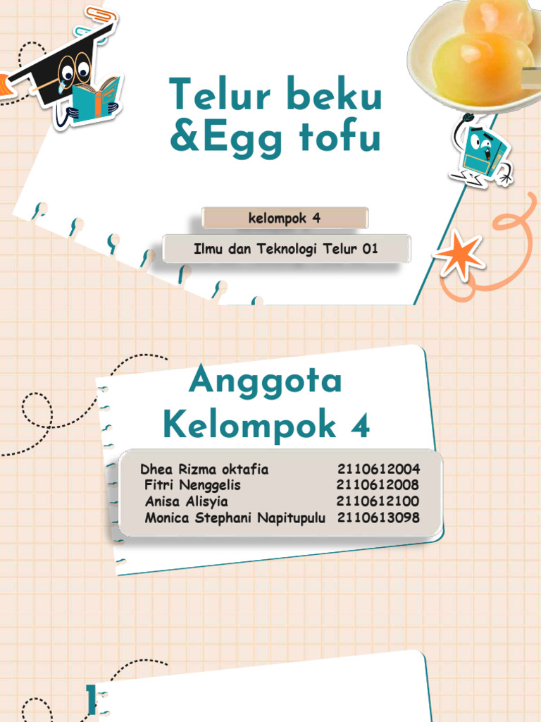 Kel.4 - Telur Beku Dan Egg Tofu - , Ilmu Dan Teknologi Telur 01 | PDF
