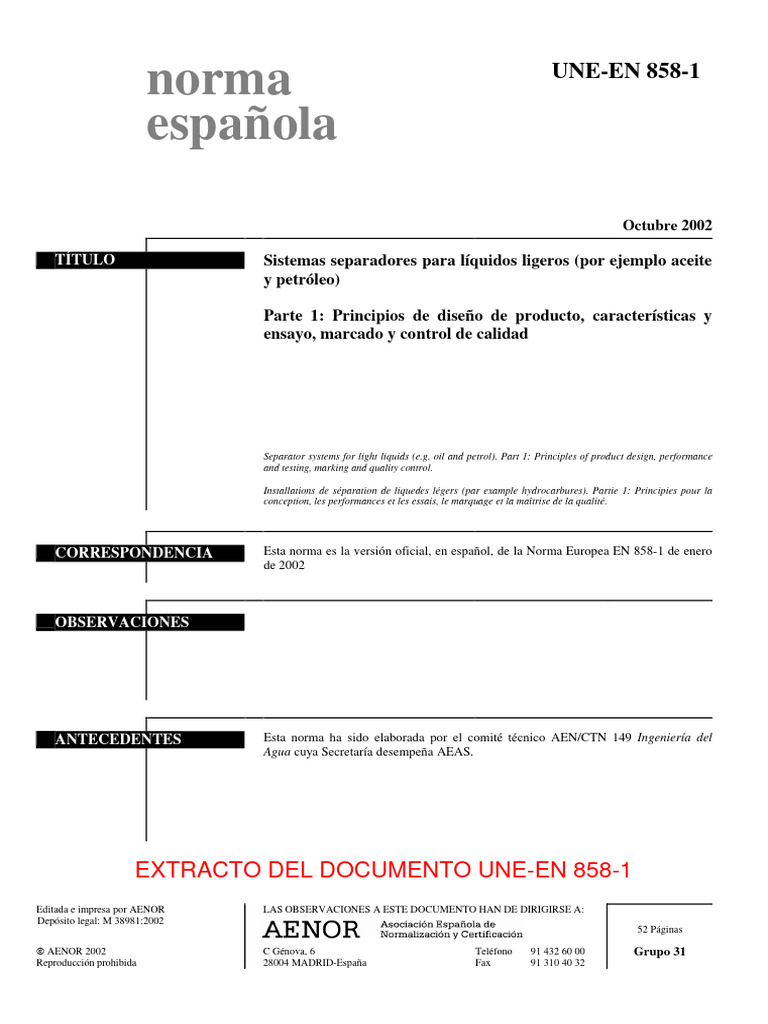 (Ex) Une en - 858 1 2002 | PDF | Hormigón | El plastico