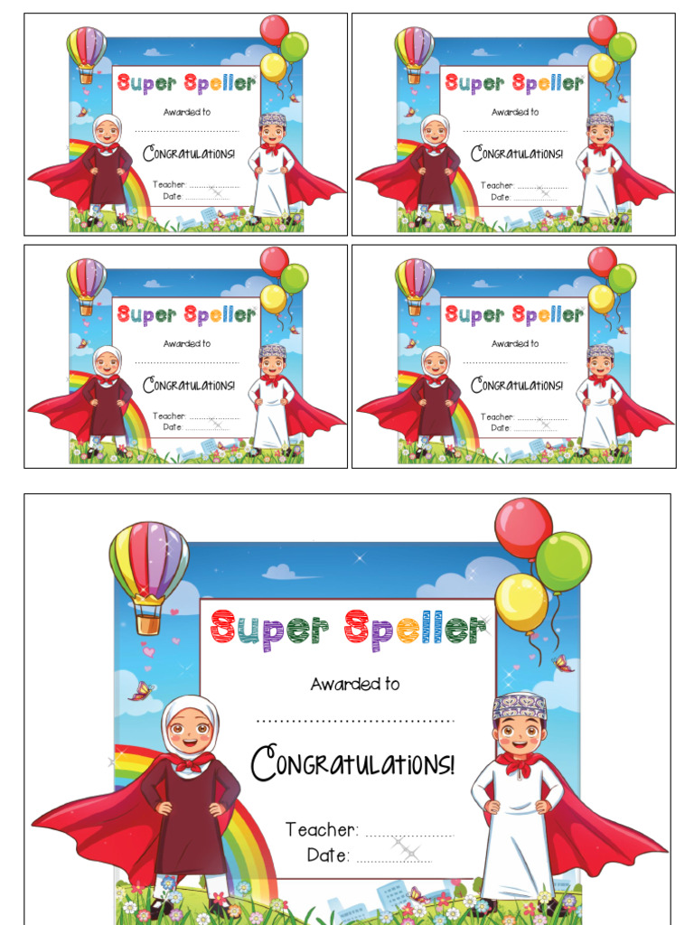 The Super Speller Certificate | PDF