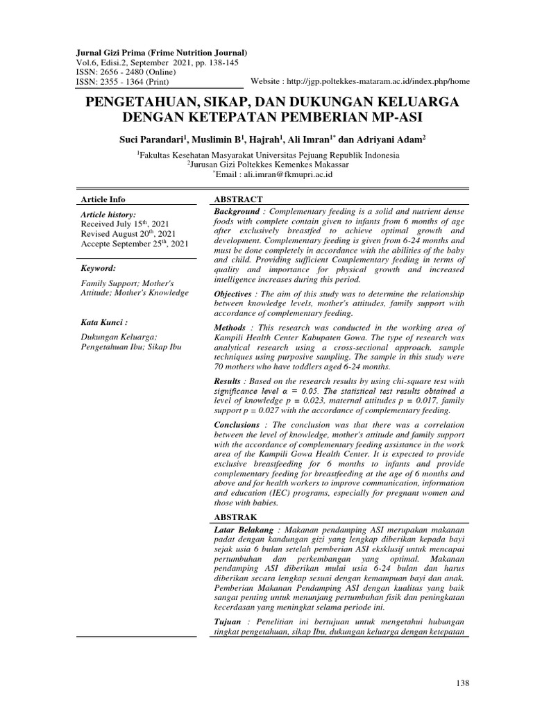 Pengetahuan Sikap Dan Dukungan Keluarga Dengan Ket | PDF