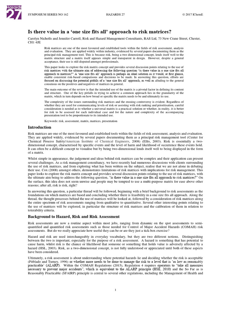 Ris Matrix 1 | PDF | Risk | Risk Assessment