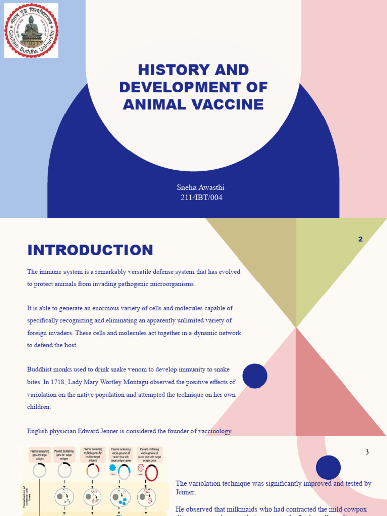 History and Development of Animal Vaccine 1 | PDF | Vaccines | Epidemiology