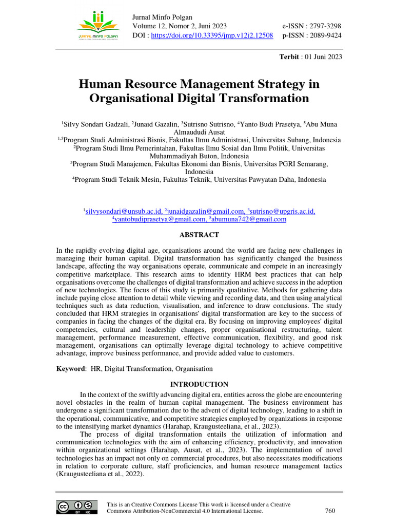 HRM Strategies for Digital Transformation | PDF | Human Resource ...
