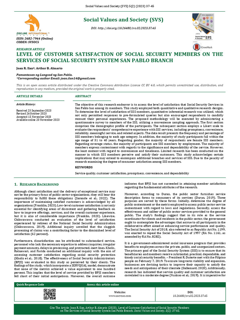 Social Values and Society (SVS) : Research Article | PDF | Survey ...