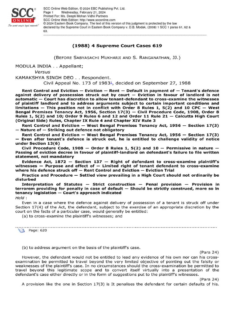 J - 1988 - 4 - SCC - 619 - AIR - 1989 - SC - 162 - Modula India V ...