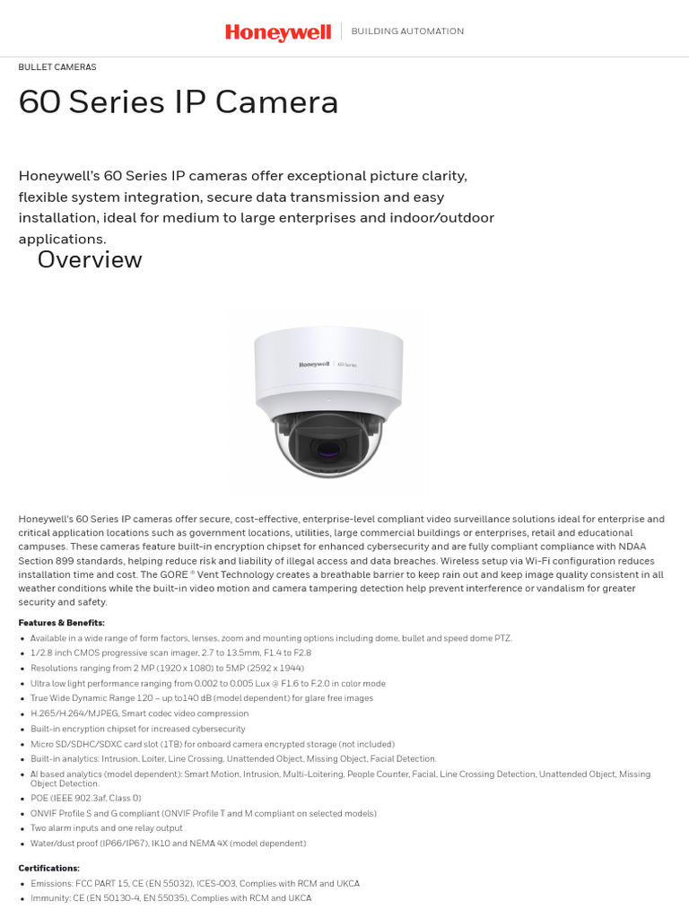 60 Series IP Camera - Surveillance Cameras - Cameras | PDF | Wi Fi | Camera