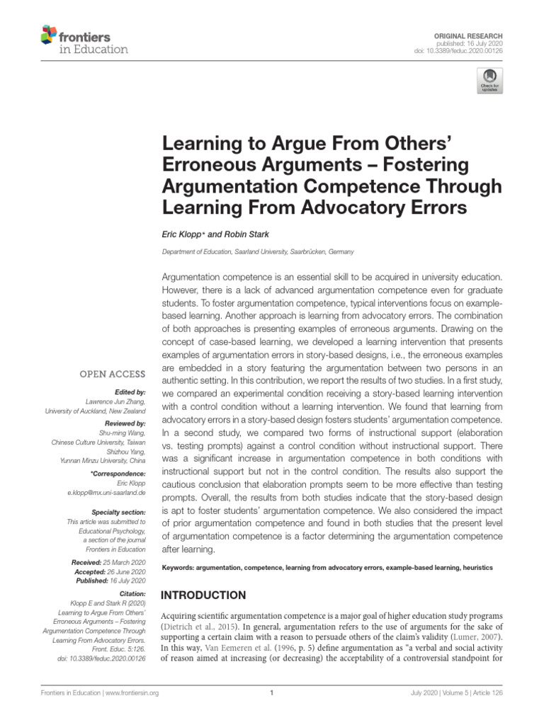 Learning To Argue From Others' | PDF | Learning | Theory