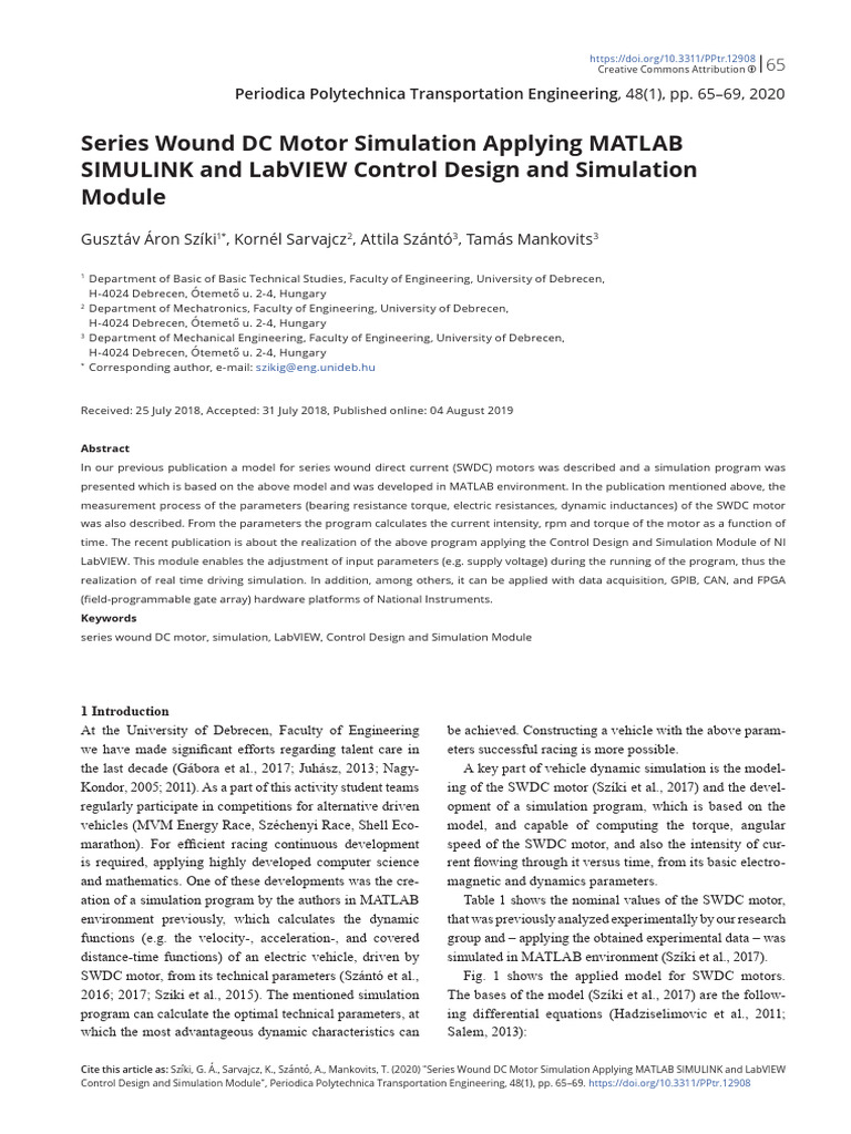 Cliszkay,+production+editor,+09 PPTR 12908 P | PDF | Electric Motor | Simulation