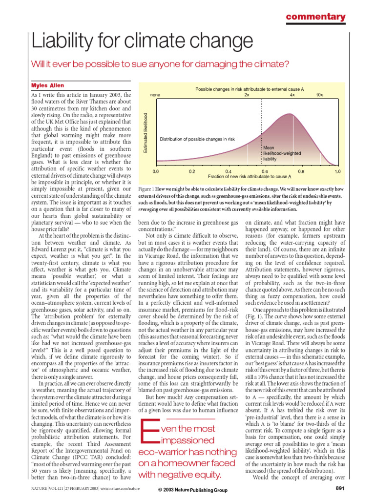 Liability For Climate Change: Will It Ever Be Possible To Sue Anyone ...