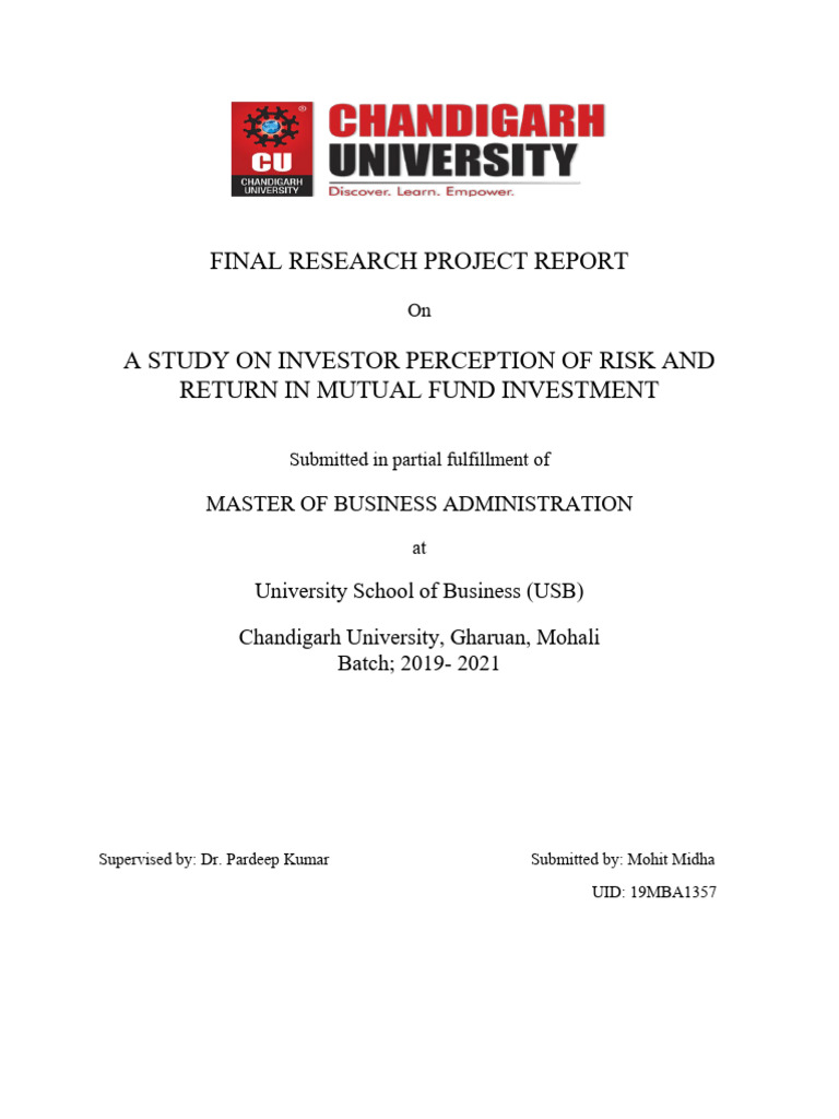 19mba1357 (FRP, P-4) | PDF | Investing | Sampling (Statistics)