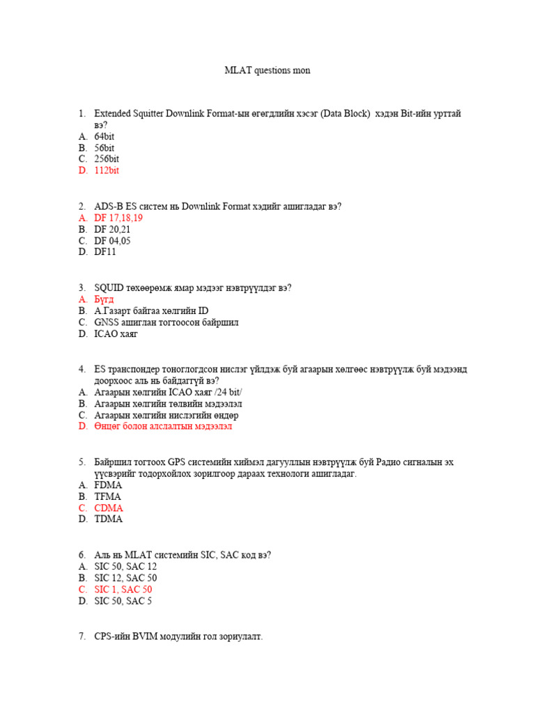 MLAT Questions Mon | PDF