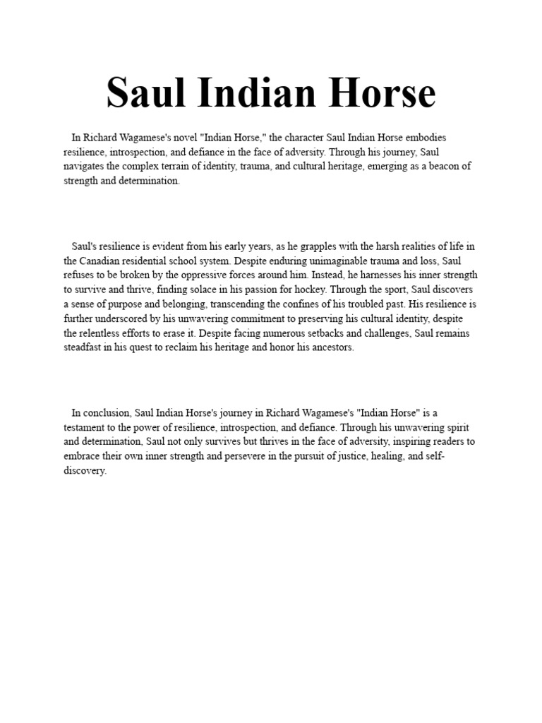 Saul Indian Horse | PDF