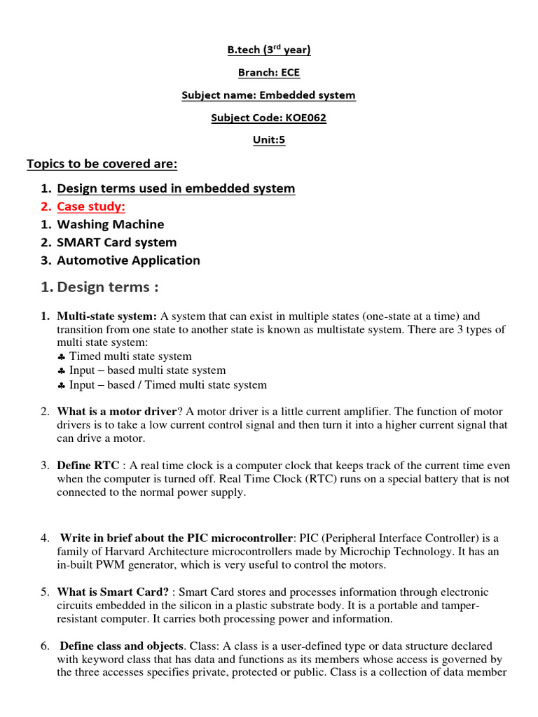 Unit 5 | PDF | Operating System | Microcontroller