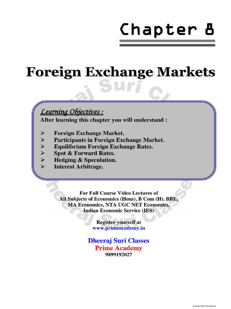 Chapter 8 Foreign Exchange Markets | PDF