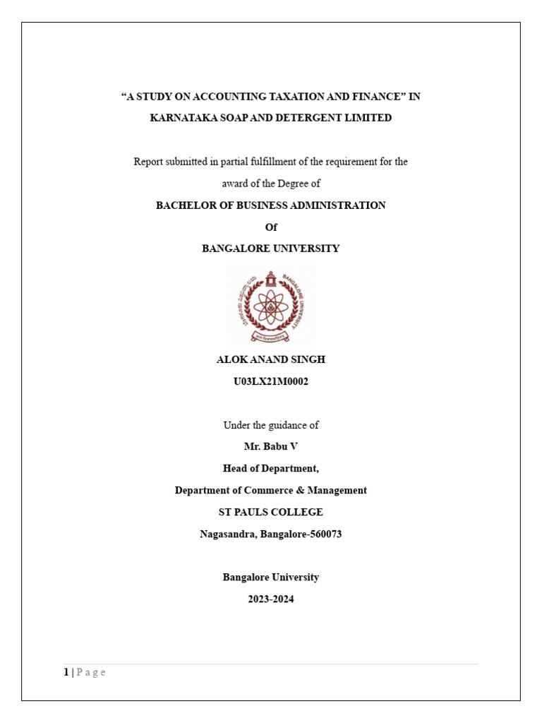 Internship Report Chapter 1 | PDF | Accounting | Direct Tax