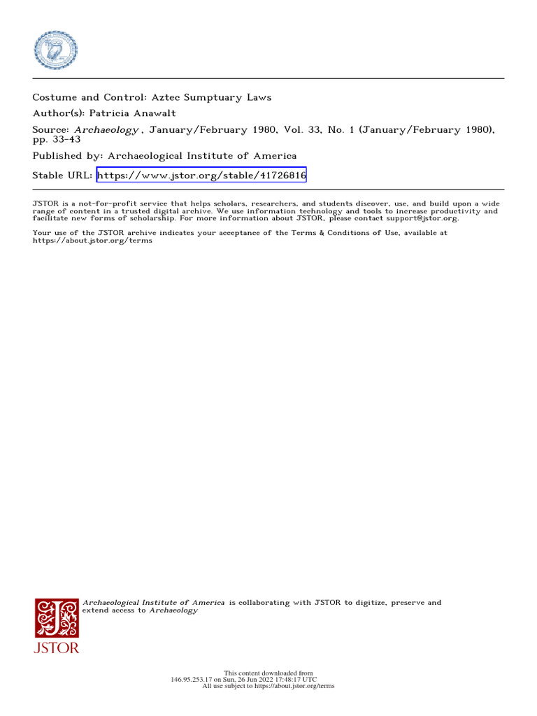 Aztec Sumptuary Laws and Clothing Restrictions | PDF | Clothing | Textiles