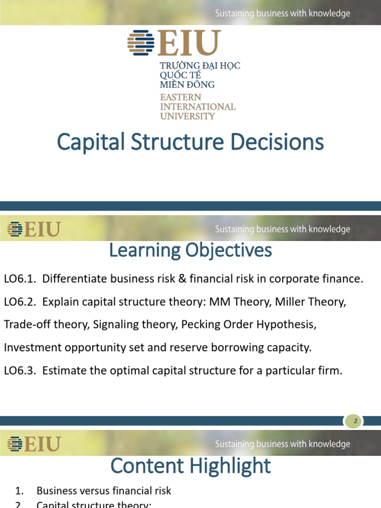 FIN 319 - Lecture 06 Part 1+2 | PDF | Capital Structure | Cost Of Capital