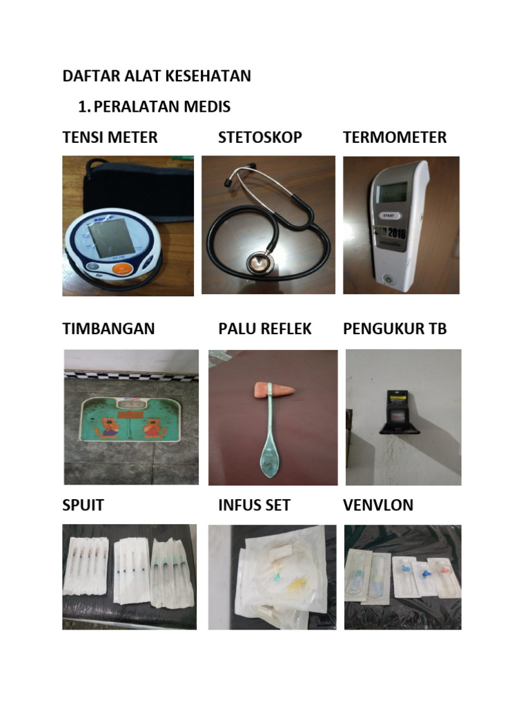 Daftar Alat Kesehatan Word Pdf