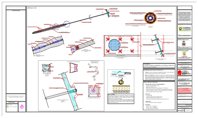 Planos Obras Geotecnicas-Pantalla K2+610 - K2+620 - Detalles | PDF ...