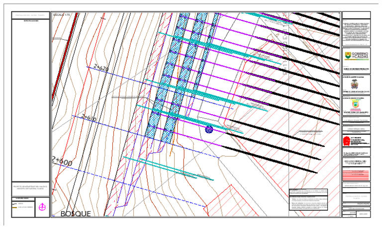Planos Obras Geotecnicas-Pantalla K2+610 - K2+620 - Planta | PDF
