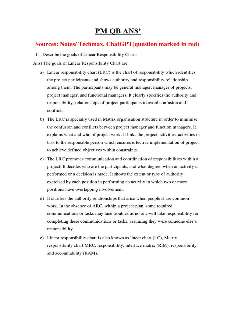 PM-IA2 Practice QB ANS' | PDF | Project Management | Leadership