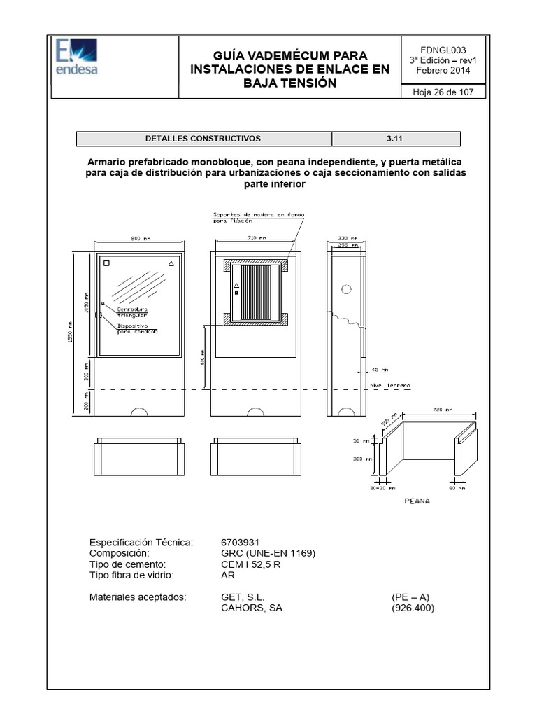 Guía Vademécum para Instalaciones de Enlace en Baja Tensión: Detalles Constructivos 3.11 | PDF ...