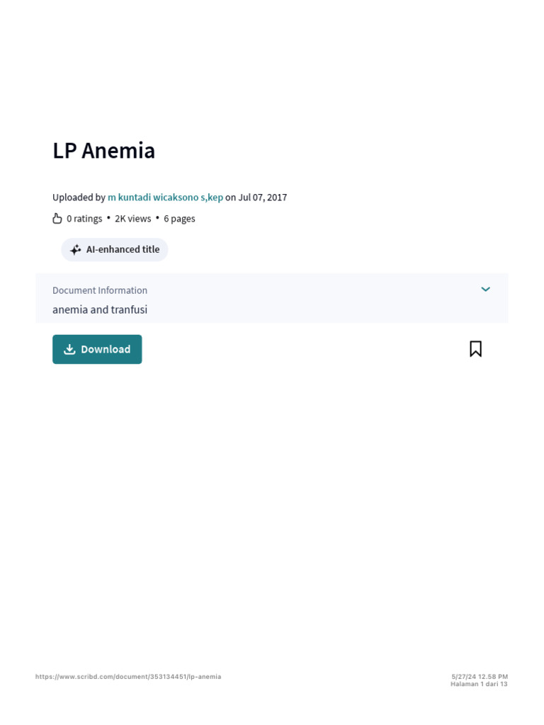 LP Anemia | PDF 2 | Download Free PDF | Scribd | Computing
