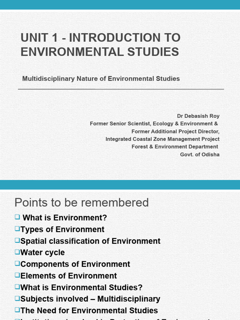 Revised Unit 1 Environmental Studies | PDF | Natural Environment ...
