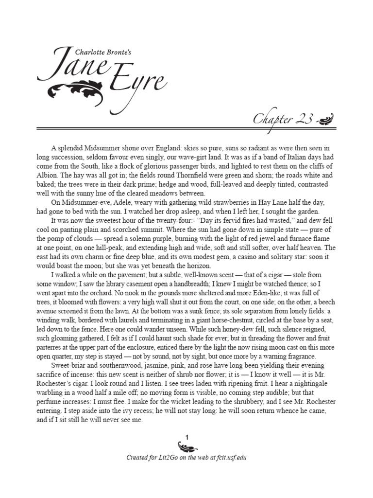 Jane Eyre Chapter 24 Summary | PDF | Jane Eyre