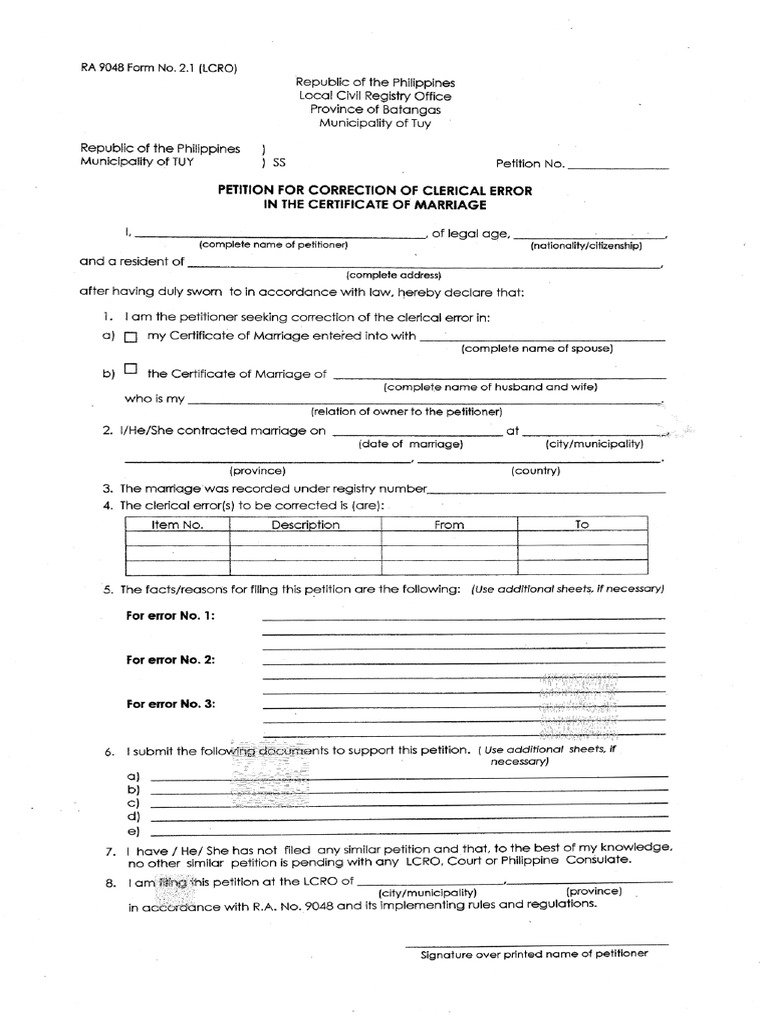 Petition-for-Correction-in-Marriage-Certificate | PDF