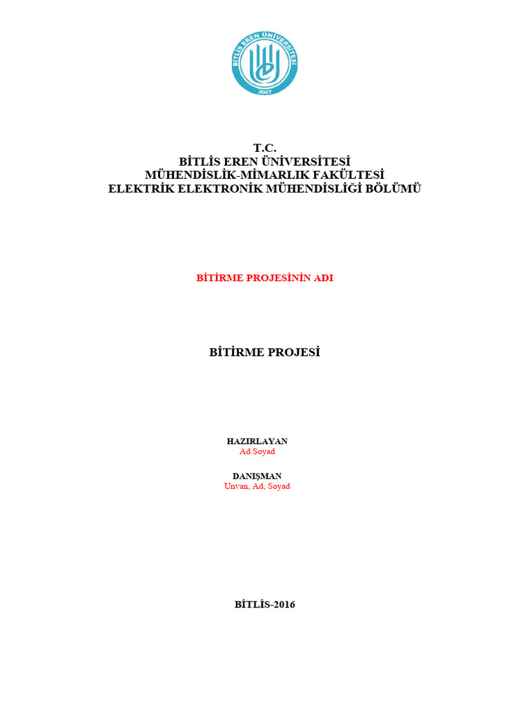 Bitirme Projesi Yazım Klavuzu | PDF