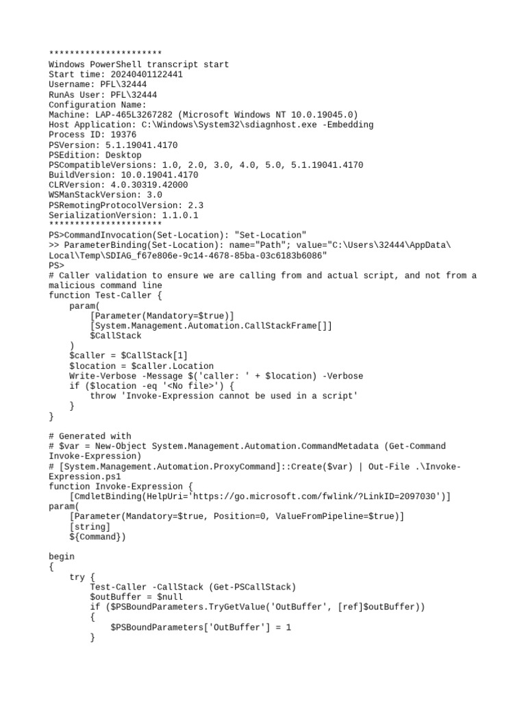 PowerShell Transcript and Functions | PDF | Computing Platforms | Microsoft Windows