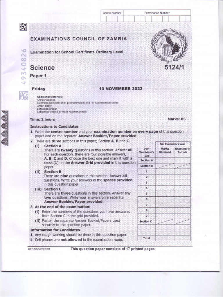 Science P1 2023 | PDF