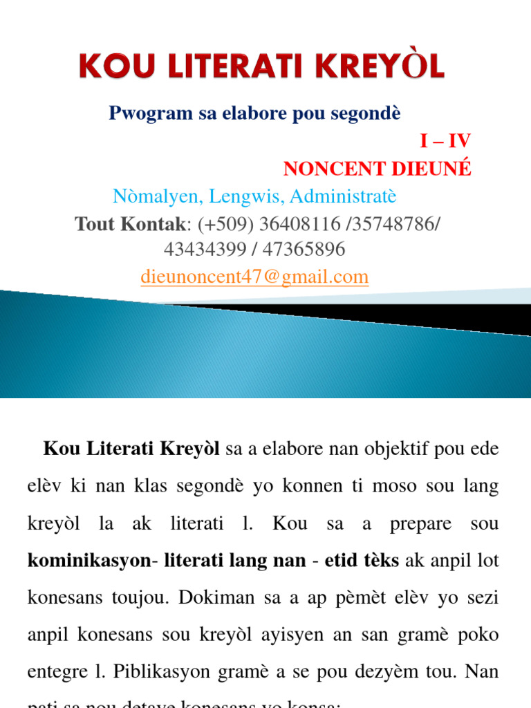 KOU KREYÒL 29 Janvye 2024 | PDF