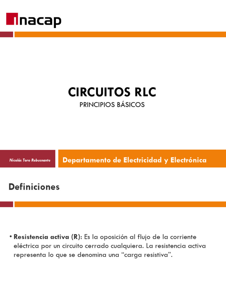 Fundamentos de Circuitos RLC y Potencias | PDF | Energia electrica ...
