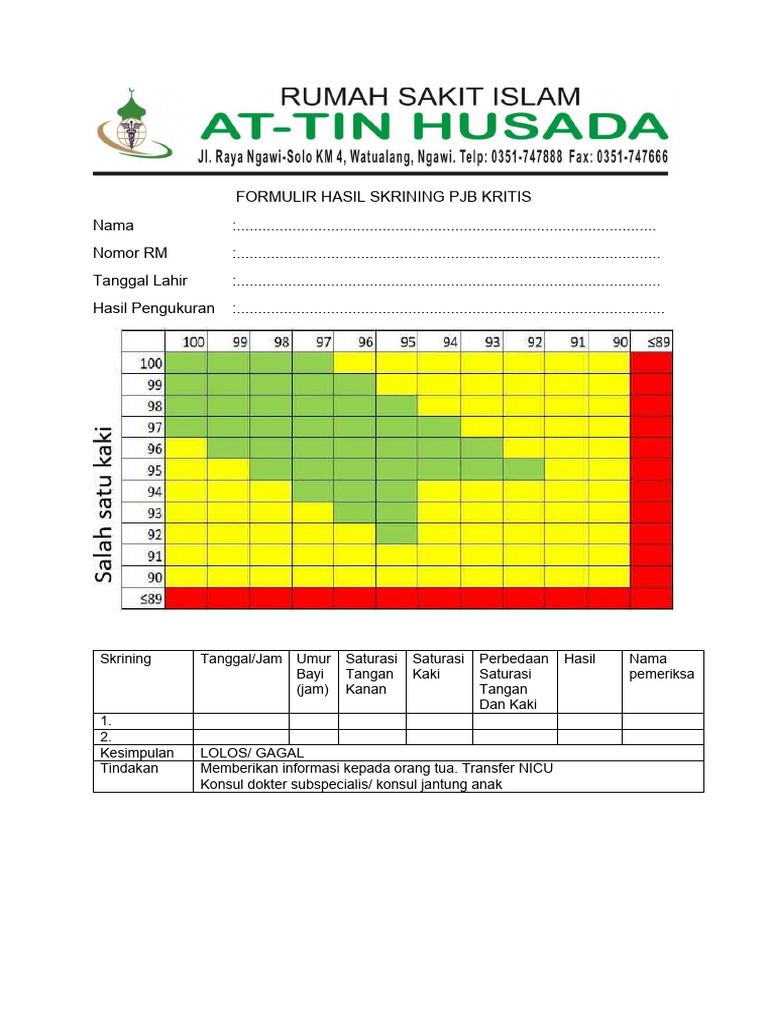 formulir pemeriksaan PJB | PDF