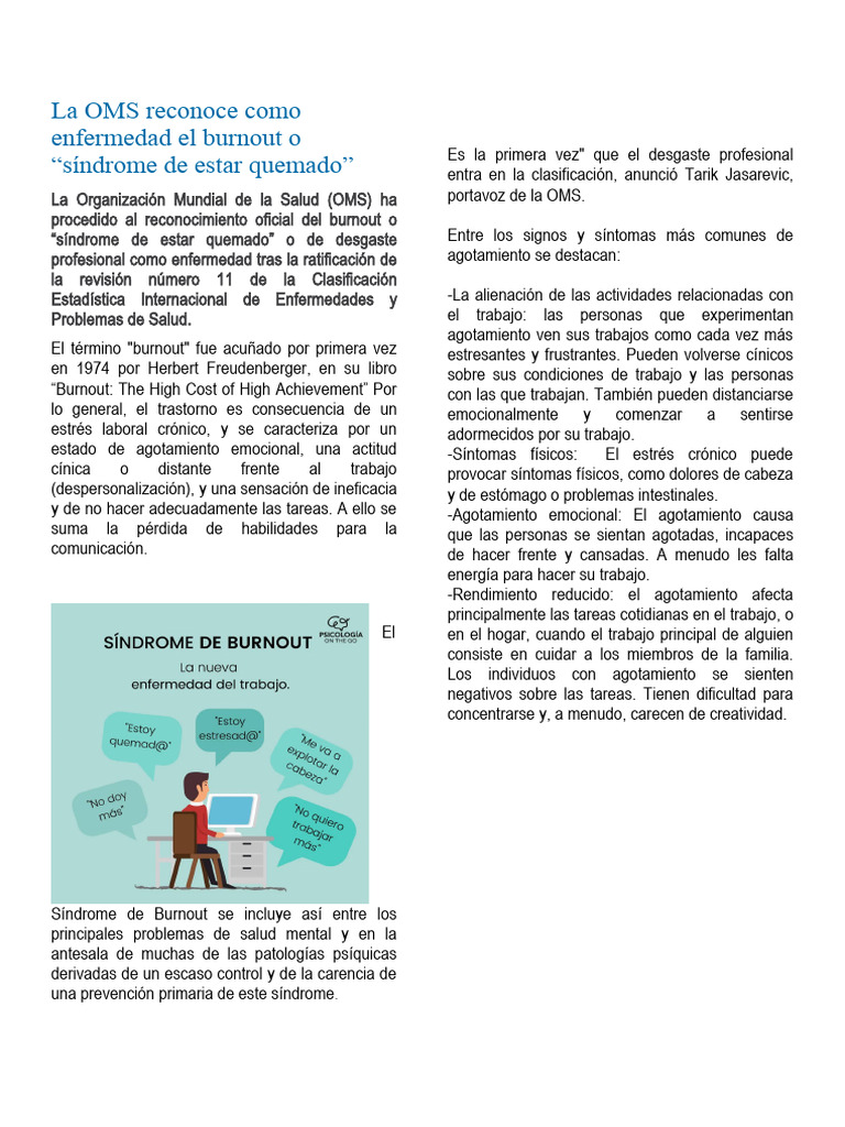 Periodico Mural 2 | PDF | Burnout ocupacional | Ciencias del comportamiento