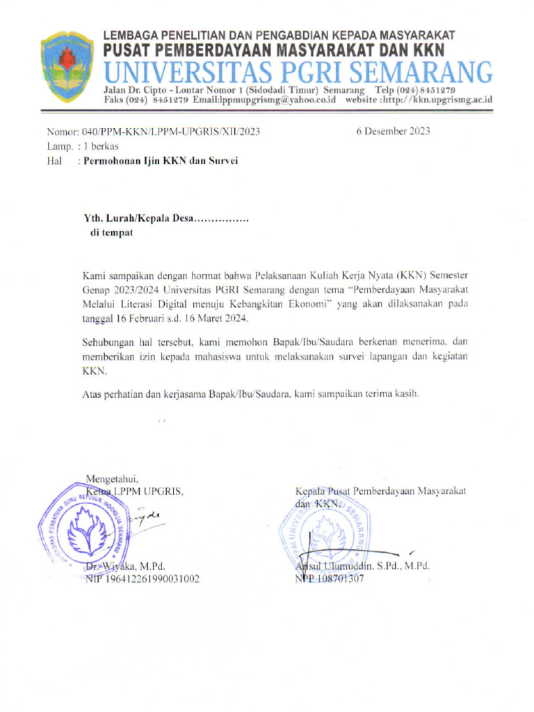 Survei Mahasiwa Reguler | PDF