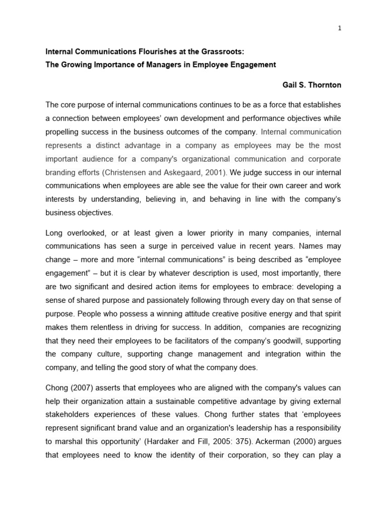 Internal Communications Flourishes at The Grassroots: The Growing ...