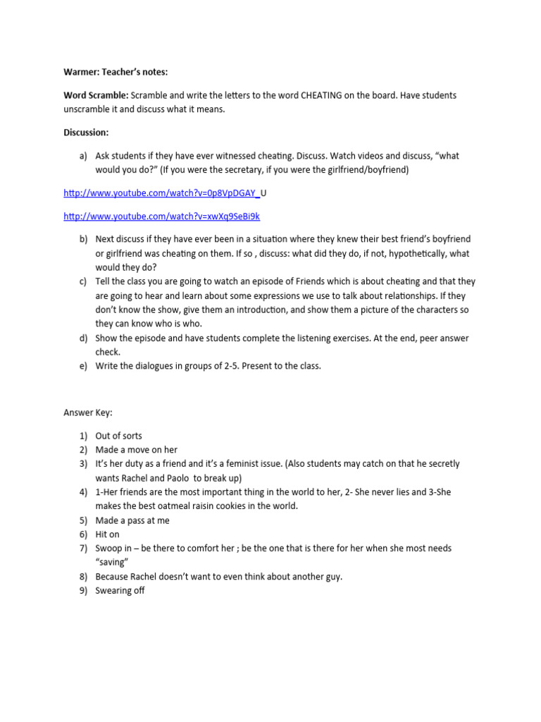 Warmer: Teacher's Notes: Word Scramble: Scramble and Write The Letters ...