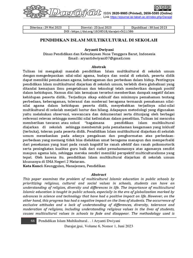 Pendidikan Islam Multikultural Disekolah Pdf