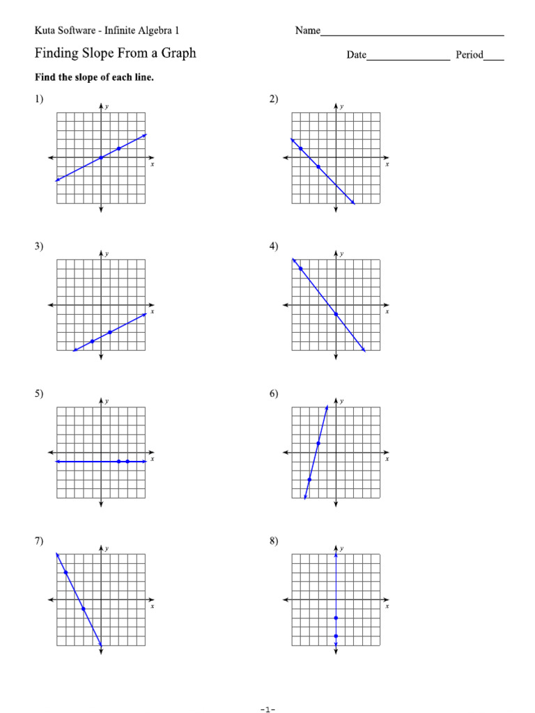 Worksheet 1 - Finding Gradient From A Graph | PDF