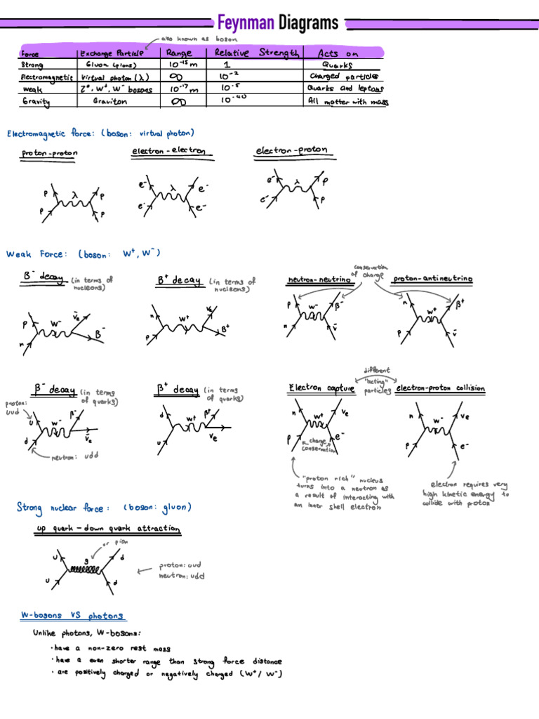 [FactRecall] Feynman Diagrams | PDF | Proton | Neutron