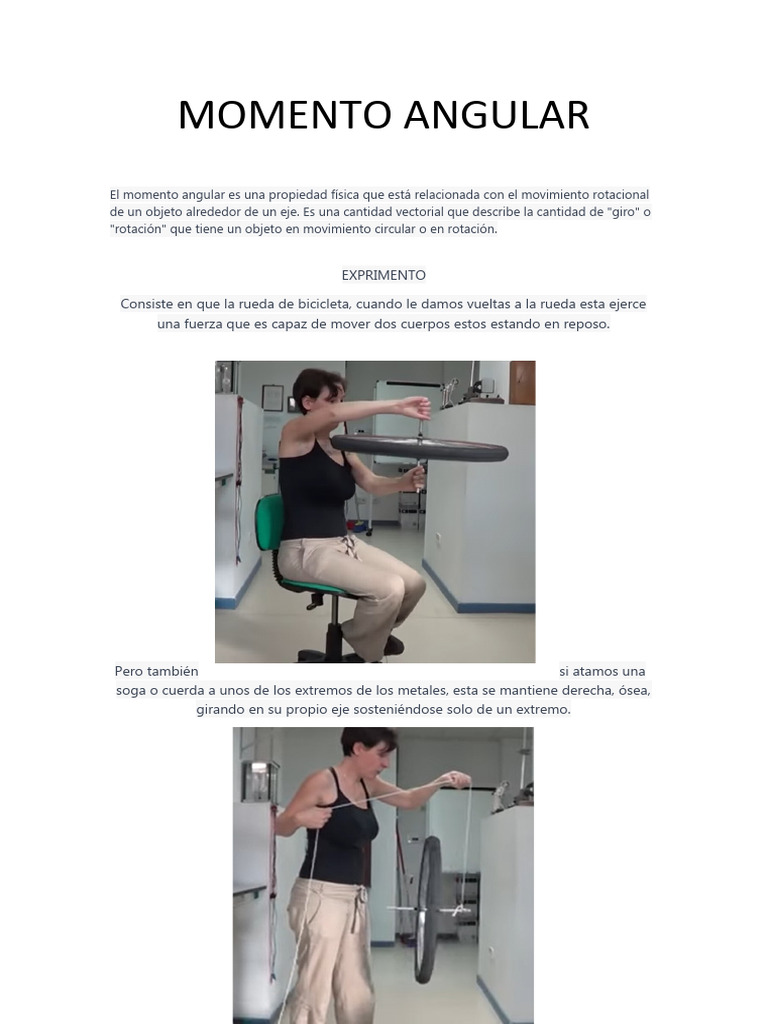 Entendiendo el Momento Angular en Experimentos | PDF | Esfuerzo de ...