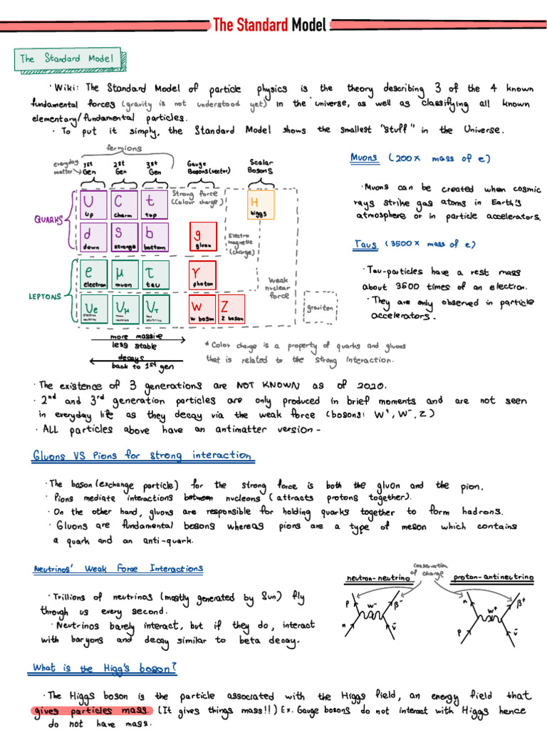 (FactRecall) The Standard Model | PDF | Elementary Particle | Standard ...