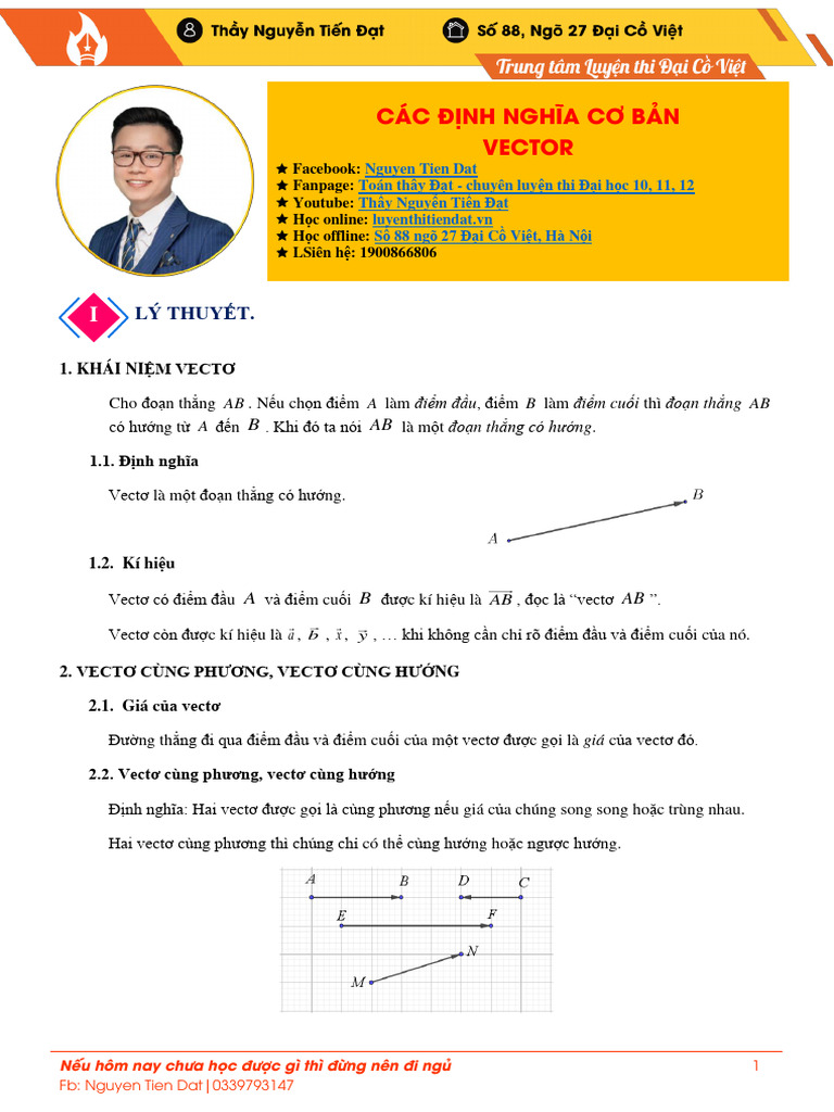Tài liệu lớp 10 - Vecto | PDF
