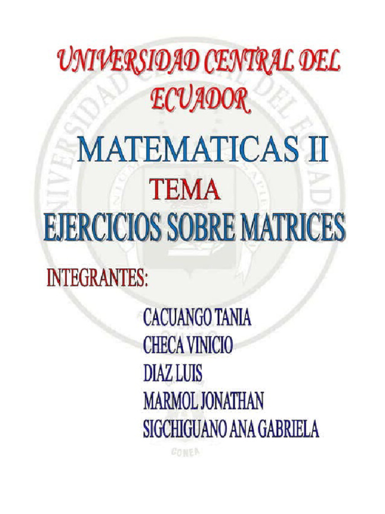 Ejercicios Sobre Matrices | PDF